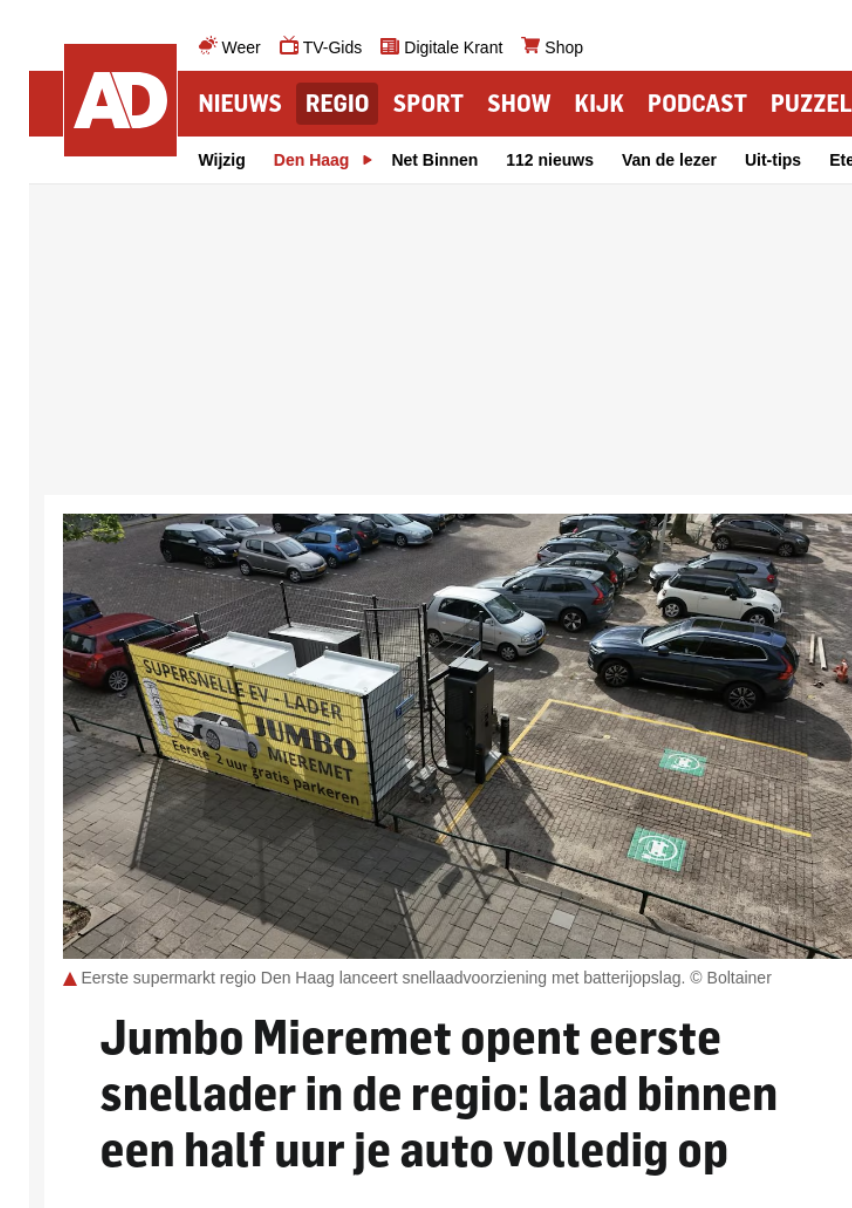 Jumbo Mieremet loopt voorop met slimme snellaadvoorzieningen - Continews
